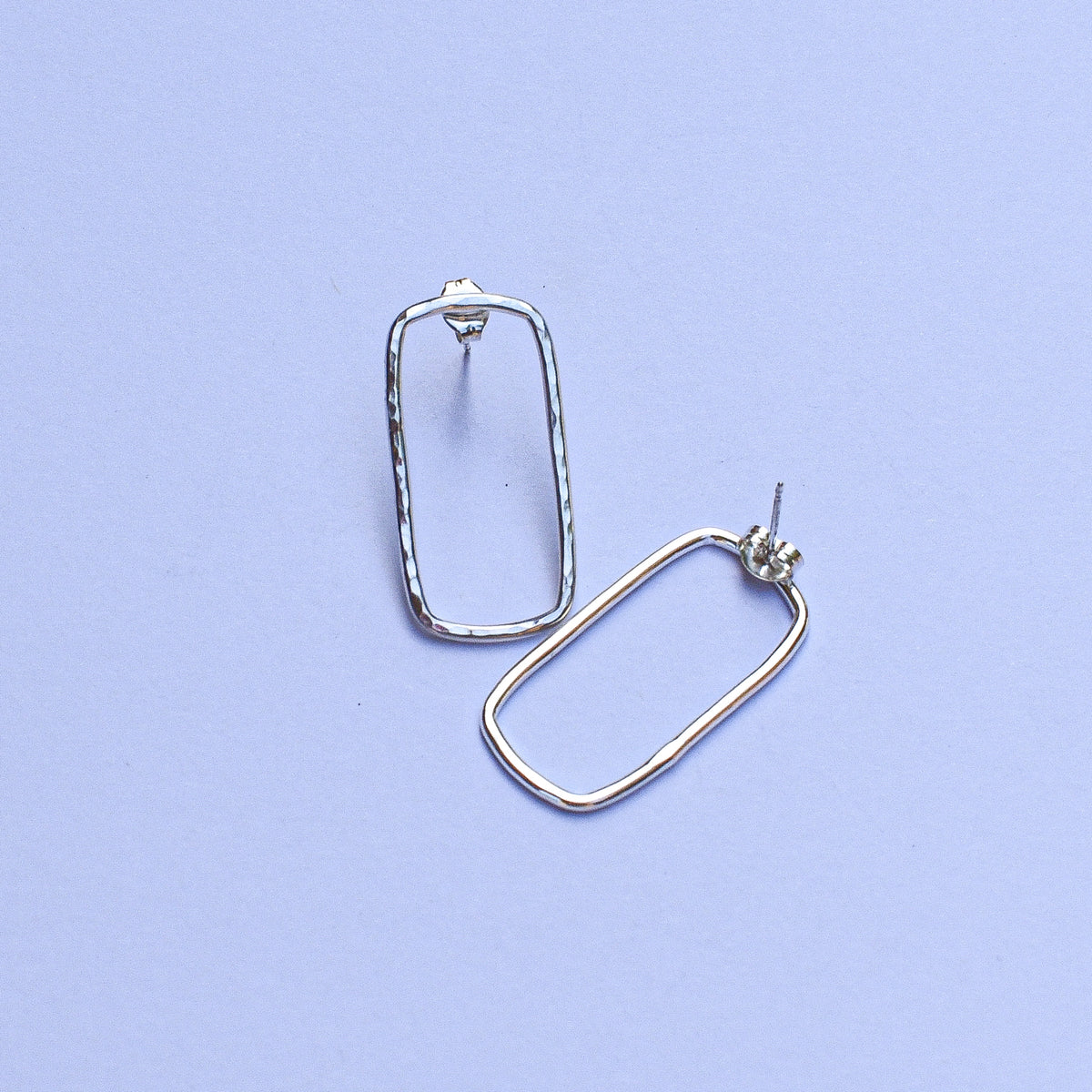 Hammered Rectangle Studs – Cascadia Jewelry